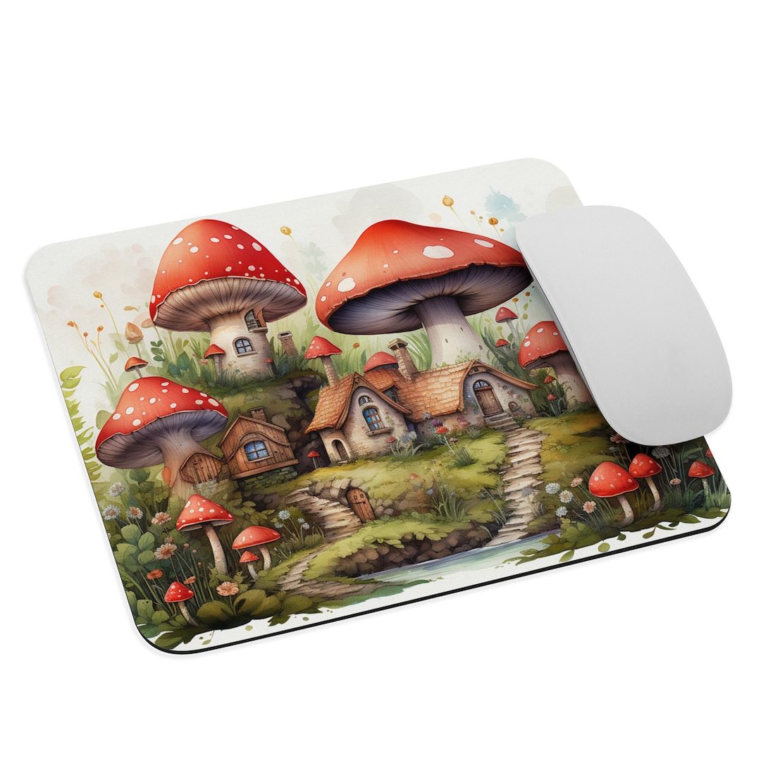Toadstool Village Mouse Pad: Watercolor Fairy Tale Fantasy - Etsy