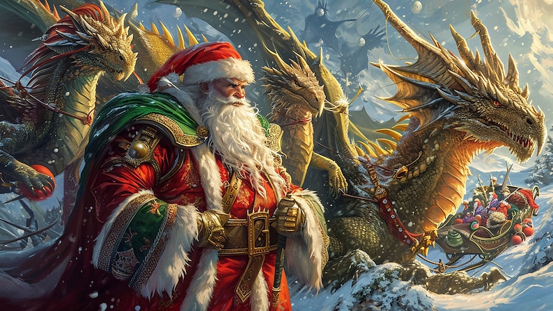 D&D Christmas Samsung Frame Tv Art. Dungeons and Dragons, Fantasy ...