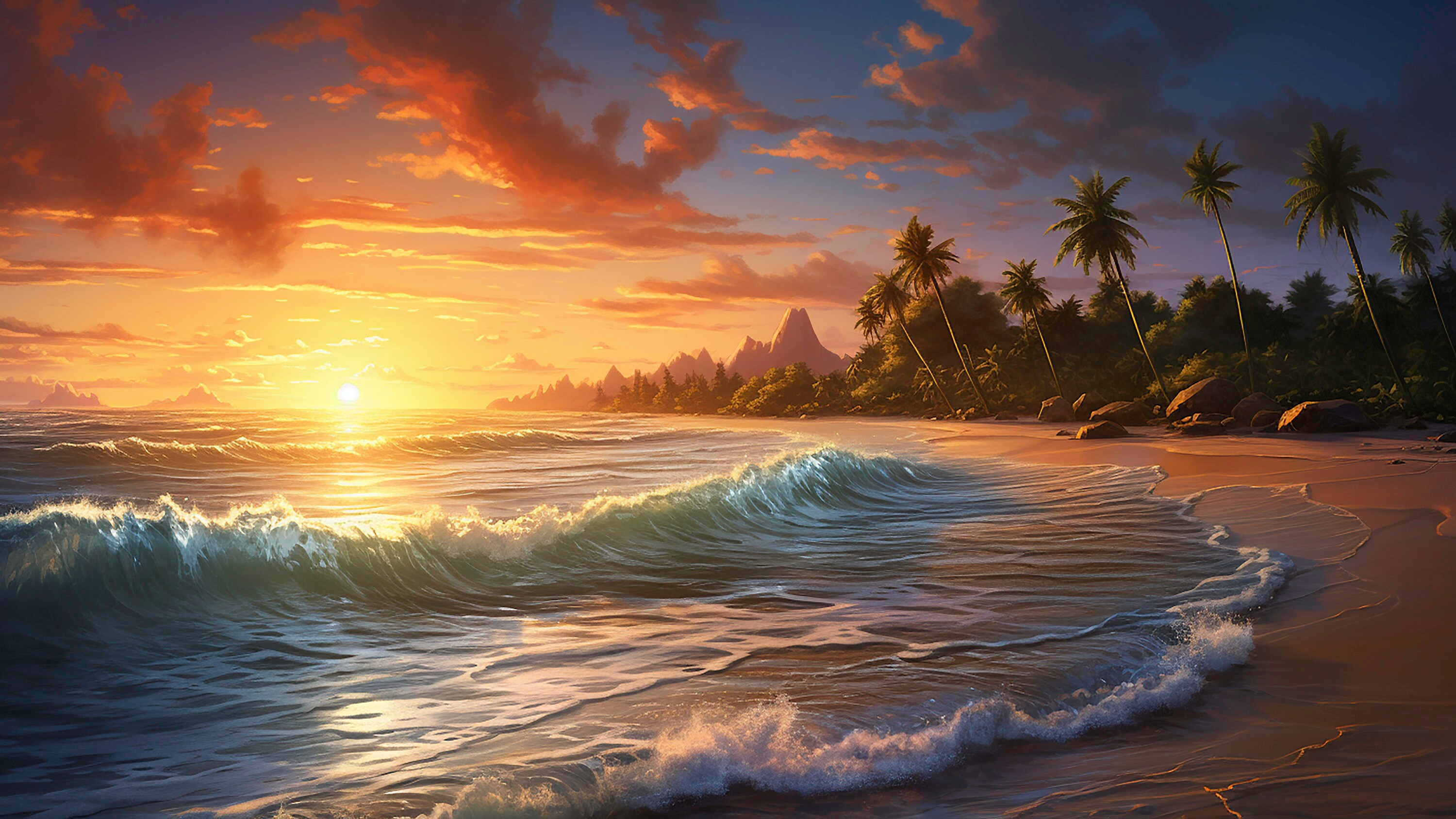 Tropical Beach Sunset Digital Samsung Frame Tv Art Art for Tv Frame TV ...