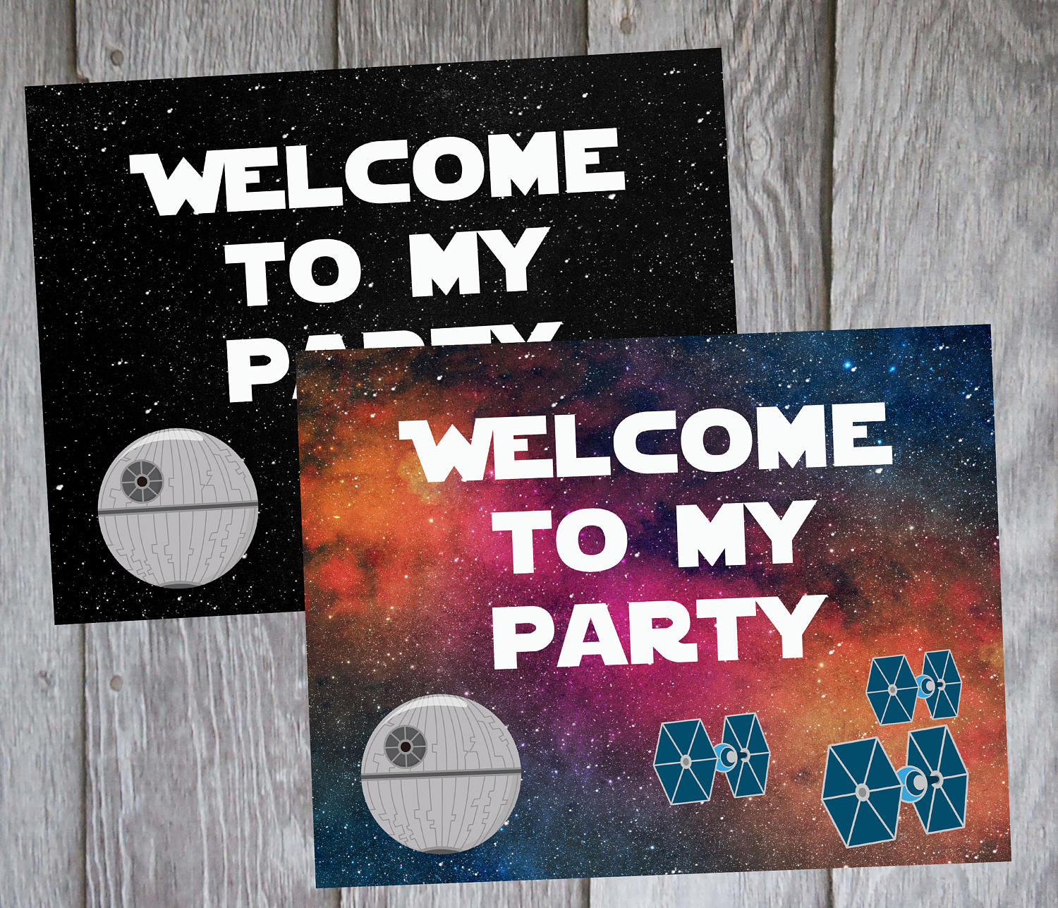 Star Wars Birthday Welcome Signs Jedi Birthday Two signs | Etsy