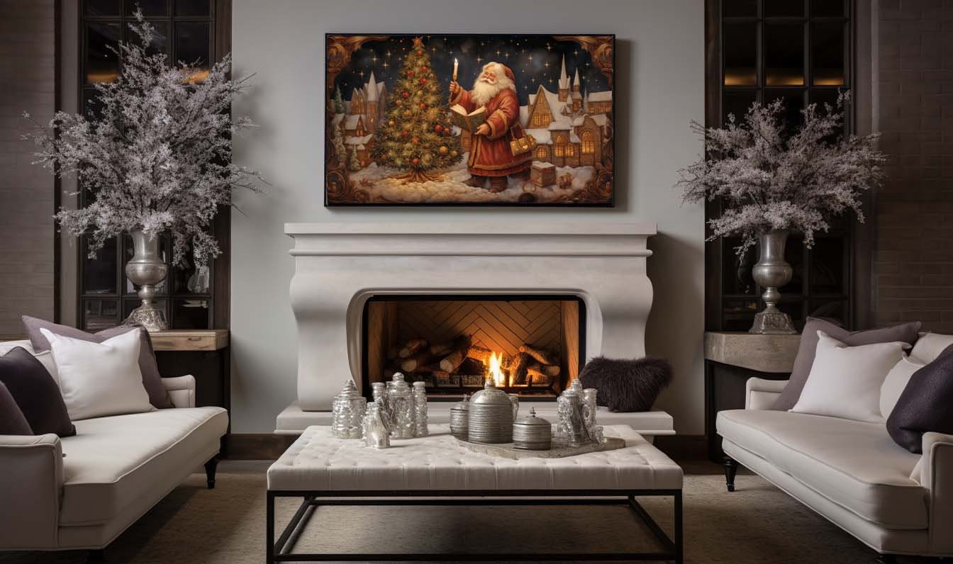 Christmas Samsung Frame Tv Art. Old Fashioned Santa, Vintage, Frame TV ...