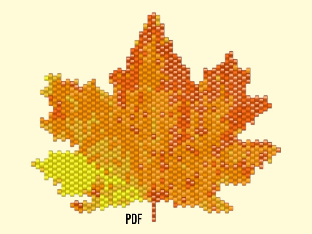 Brick Stitch/leaf/feuille/pattern/pattern/diagram/weaving/tutorial/pdf ...