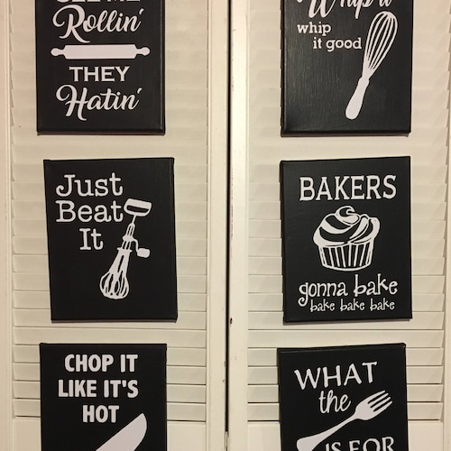 Set of 6 Funny Kitchen Signs - Etsy