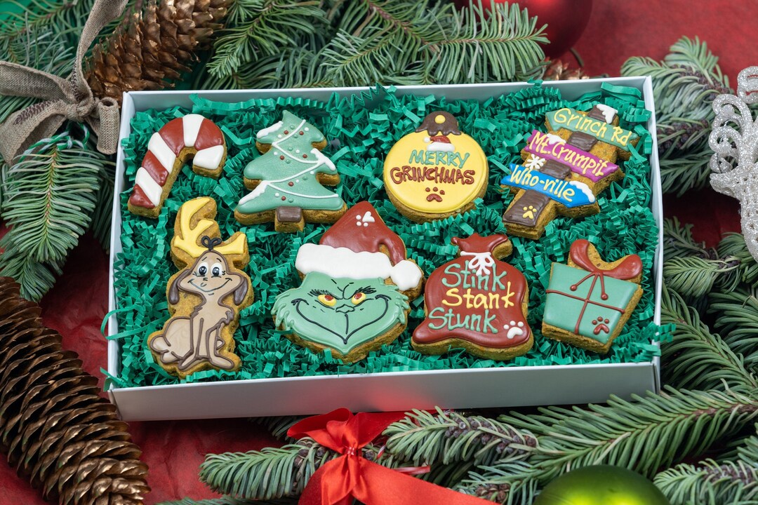 Christmas Grinch Dog Treats, Dog Stocking Stuffer, Puppy Care Package ...