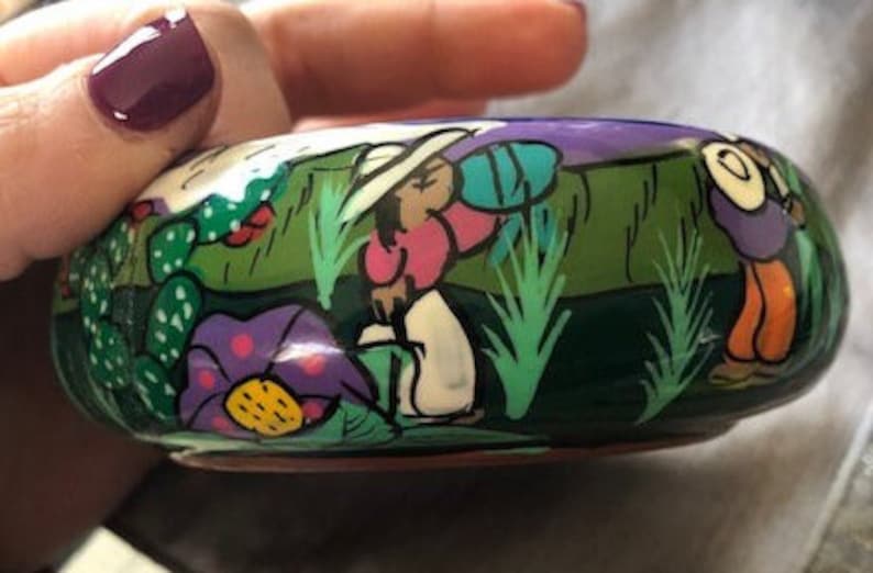 Celestial Trinket Box, Mexico Sun Face, Mexican Folk Art, Colorful ...