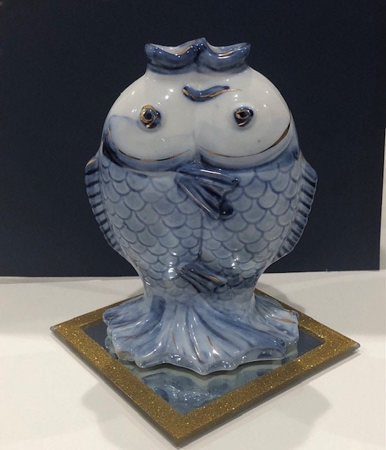 Vintage KHOI Fish Vase - Etsy