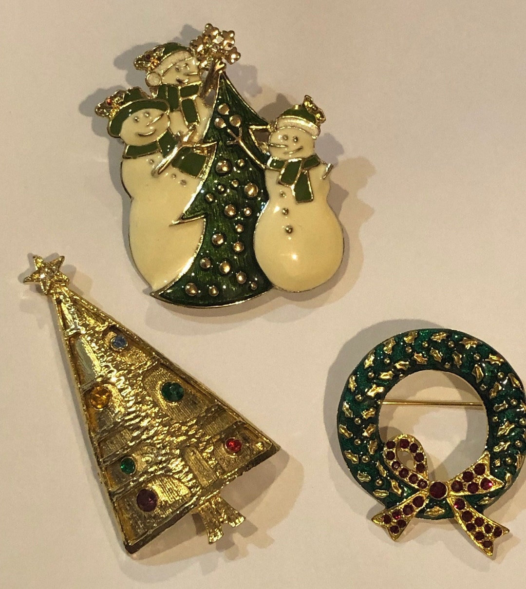 Vintage Christmas Brooches - Etsy