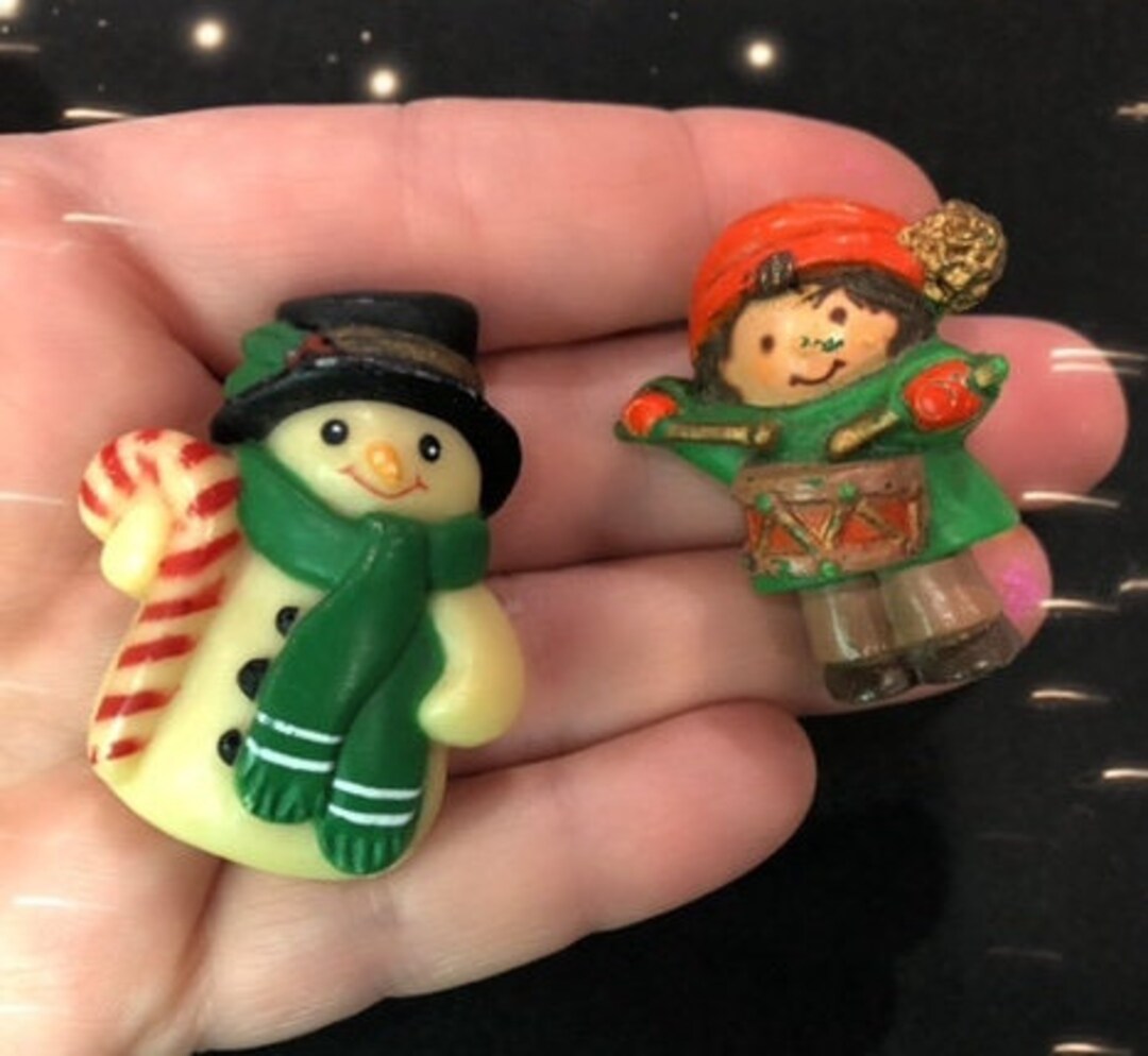 Two Vintage Christmas Pins a Snowman and Little Drummer Boy - Etsy