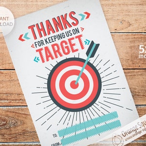INSTANT DOWNLOAD Thanks for Keeping Us on Target / Printable Target ...