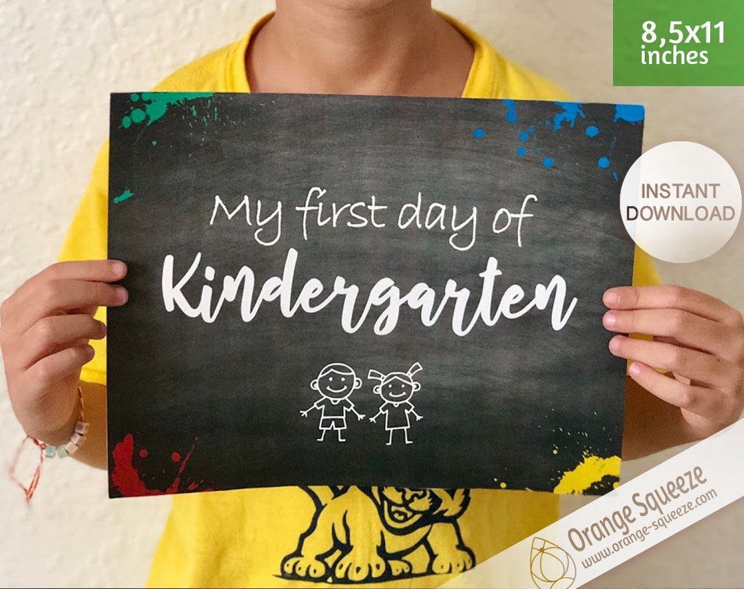 First Day of Kindergarten Sign, Back to School, First Day of School ...
