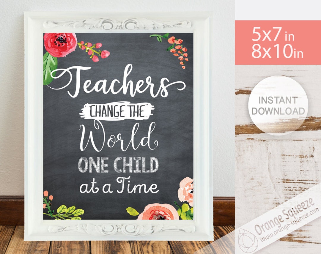 Teacher Gifts, Teacher's Day Gift, Quotes Wall Art, Instant Download ...