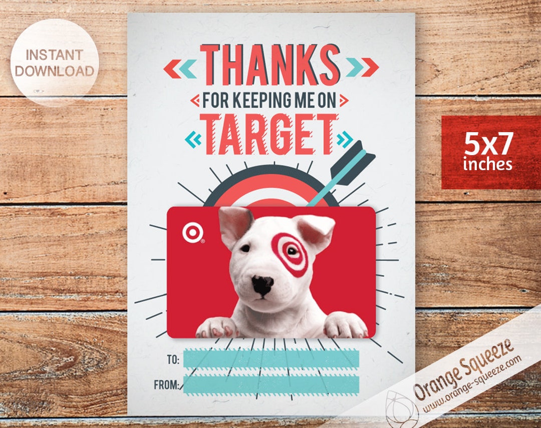INSTANT DOWNLOAD Thanks for Keeping Me on Target /printable Target Gift ...