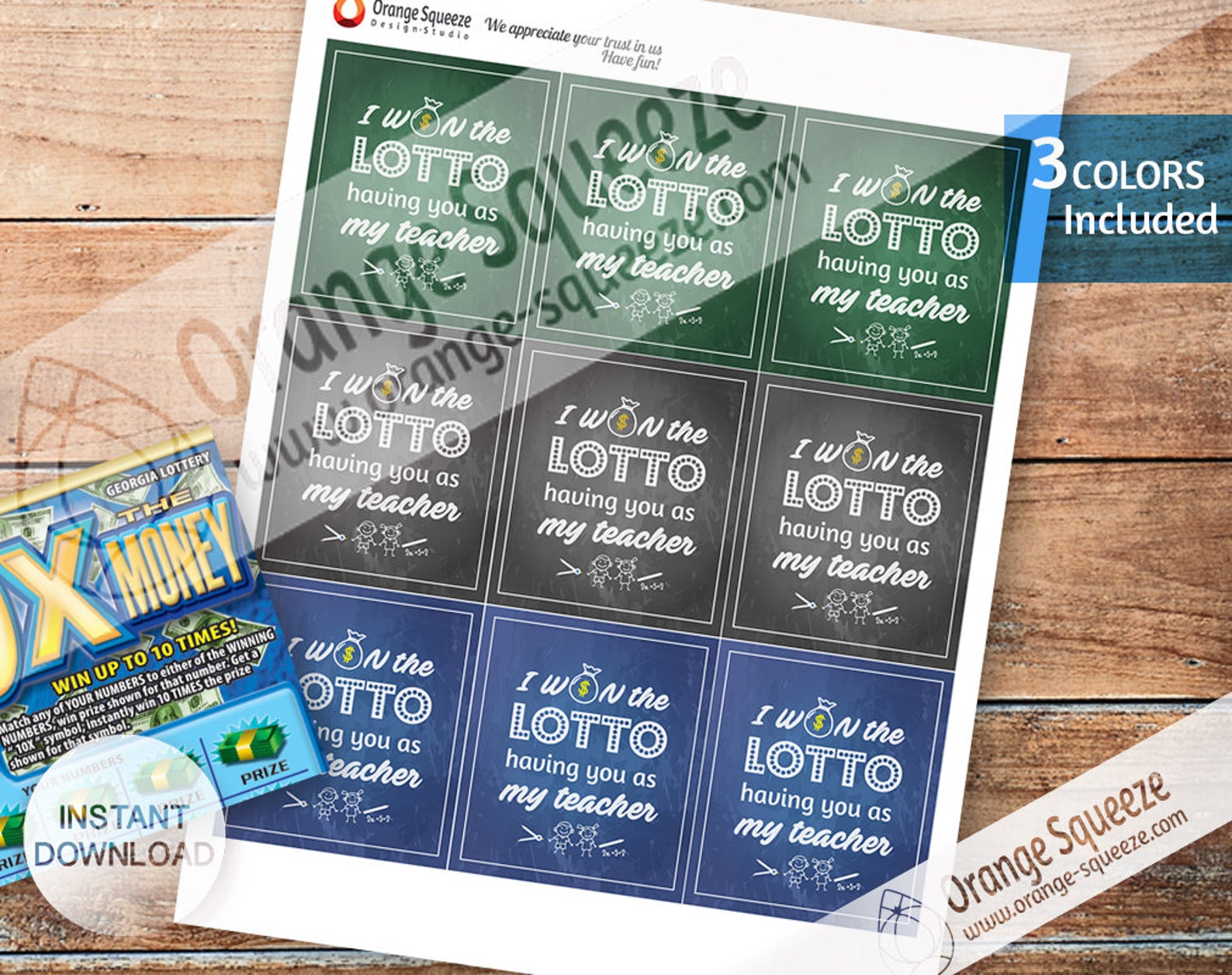 Won the Lotto Gift Tags Printable Favor Labels for | Etsy
