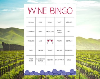 Wine Tasting Bingo | Etsy
