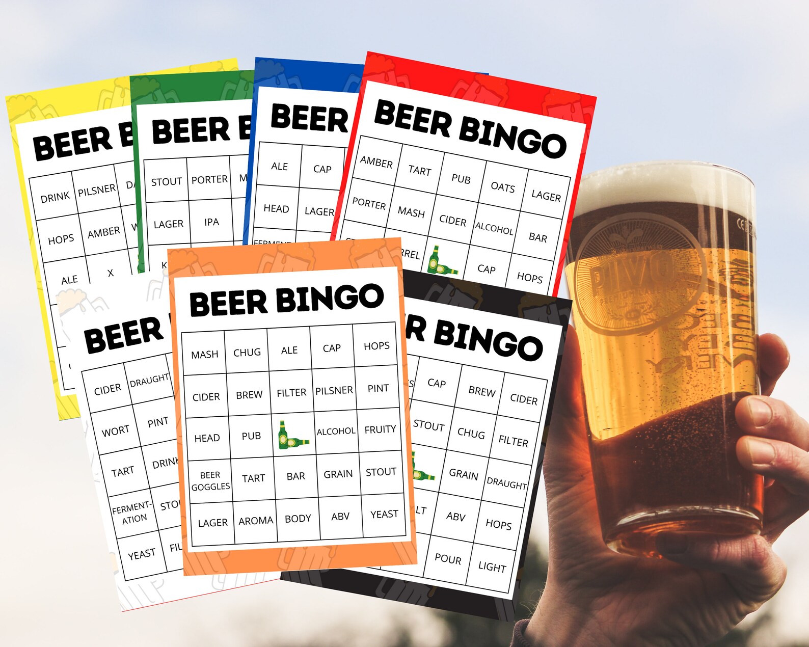 BEER BINGO Beer Games Drinking Games Beer Printables Beer Etsy