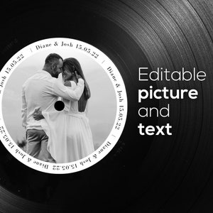 Vinyl Record Label Template for Wedding Guest Book Alternative Black ...