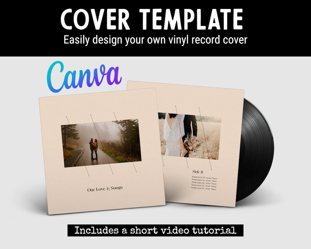 Boho Vinyl Record Template for Custom 12-inch LP - Editable in Canva ...