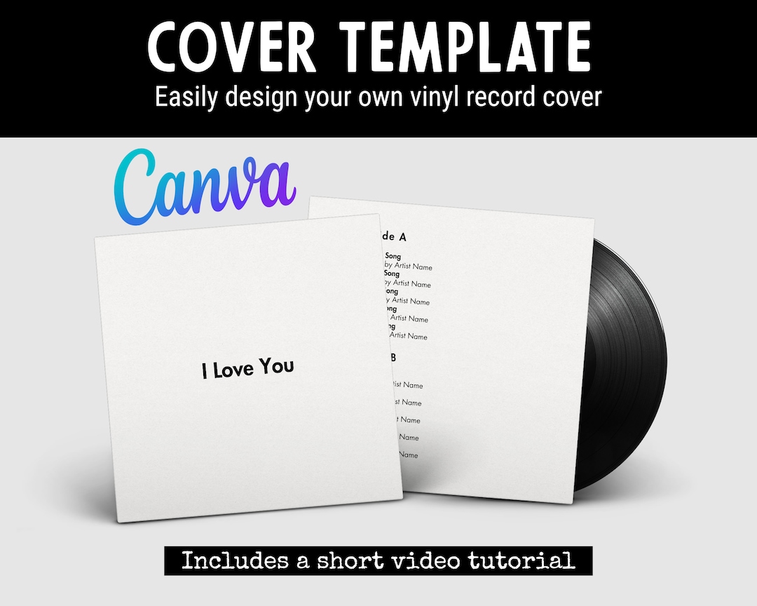 White Cover Template to Create a Custom Vinyl Record With Your Message ...