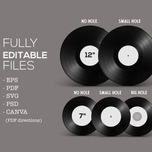 Vinyl Record Label Template for Wedding Guest Book Alternative Black ...