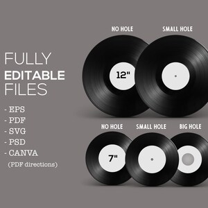 Editable Vinyl Record Sticker Template for Modern Wedding Guest Book ...