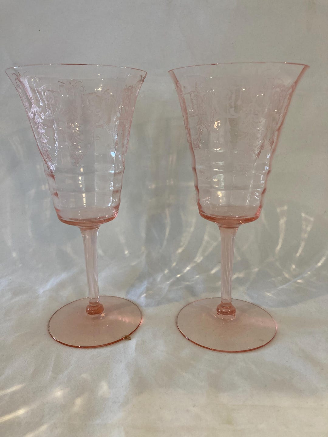 2 Htf Elegant Depression Cambridge Glass Pattern Cleo 7.25 Inches Pink ...