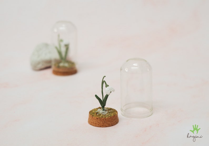 Mini Crochet Snowdrop in Glass Dome, Dollhouse Decor - Etsy