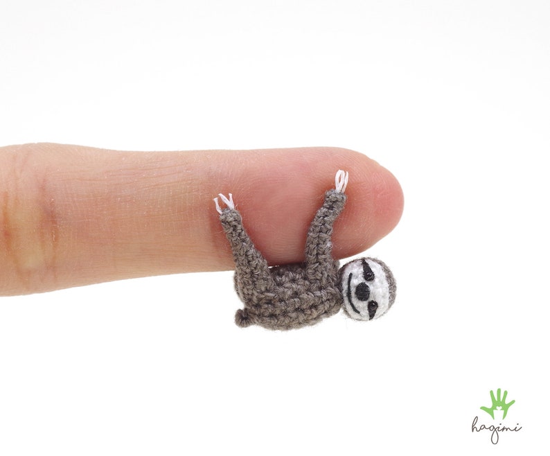 Miniature Sloth crochet micro crochet Sloth tiny amigurumi | Etsy
