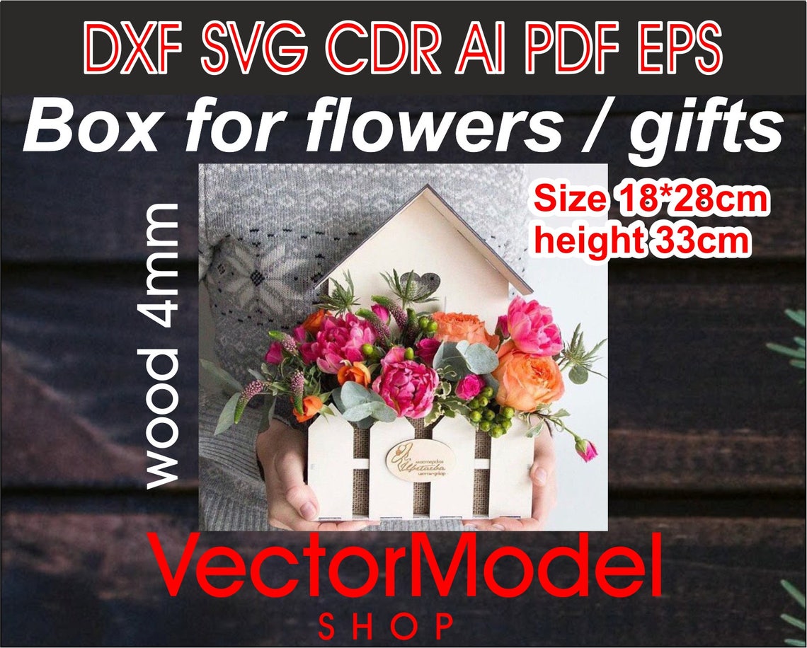 Wooden Flower Box SVG DXF Cutting Files Template CNC - Etsy