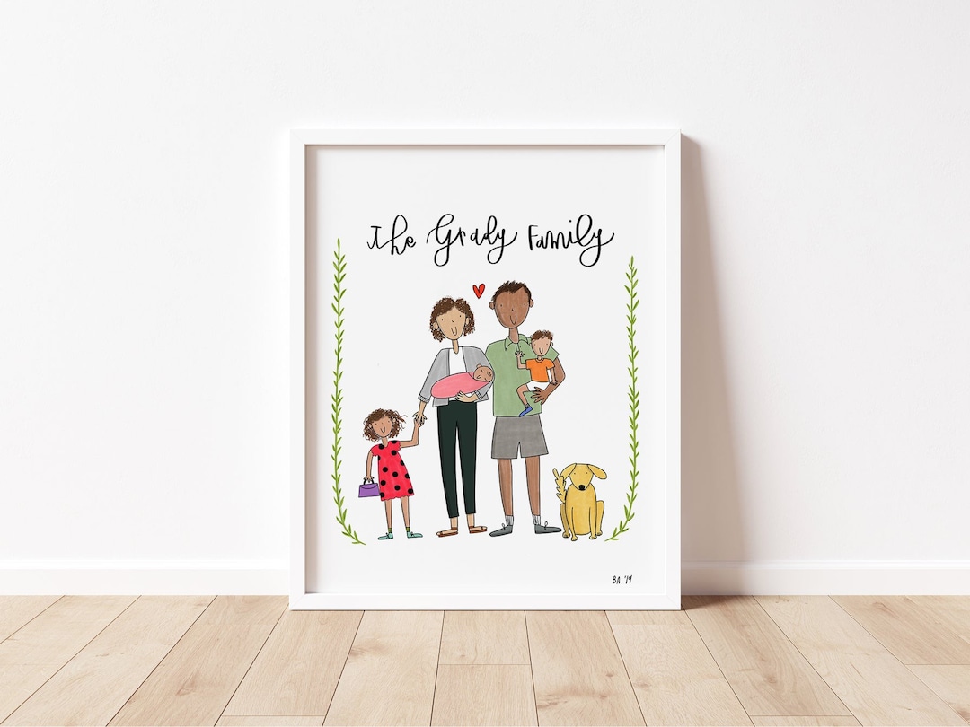 Custom Family Full Body Illustration - Etsy