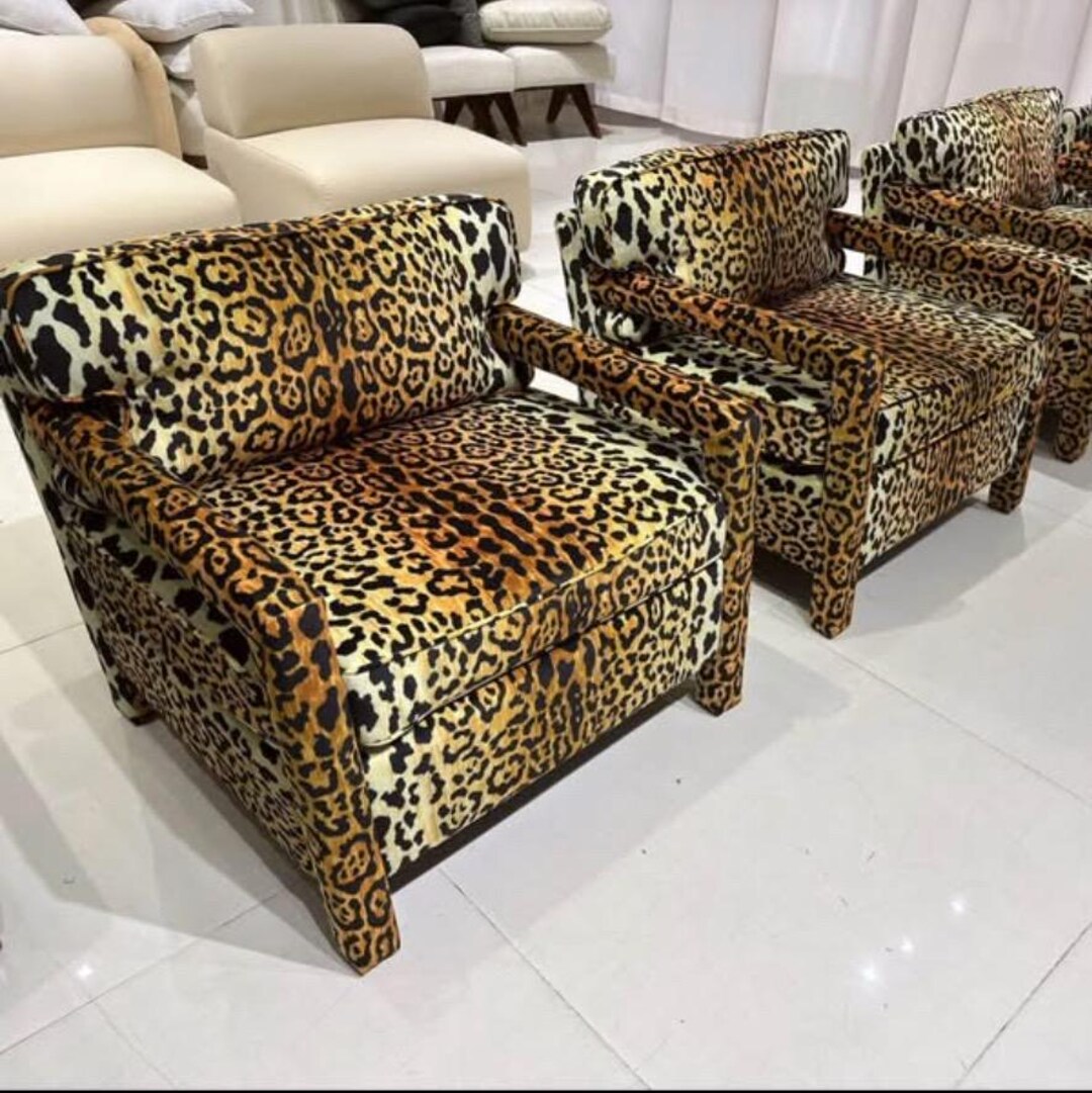 Custom Made Leopard Print Parson Chairs **FREE SHIPPING** - Etsy