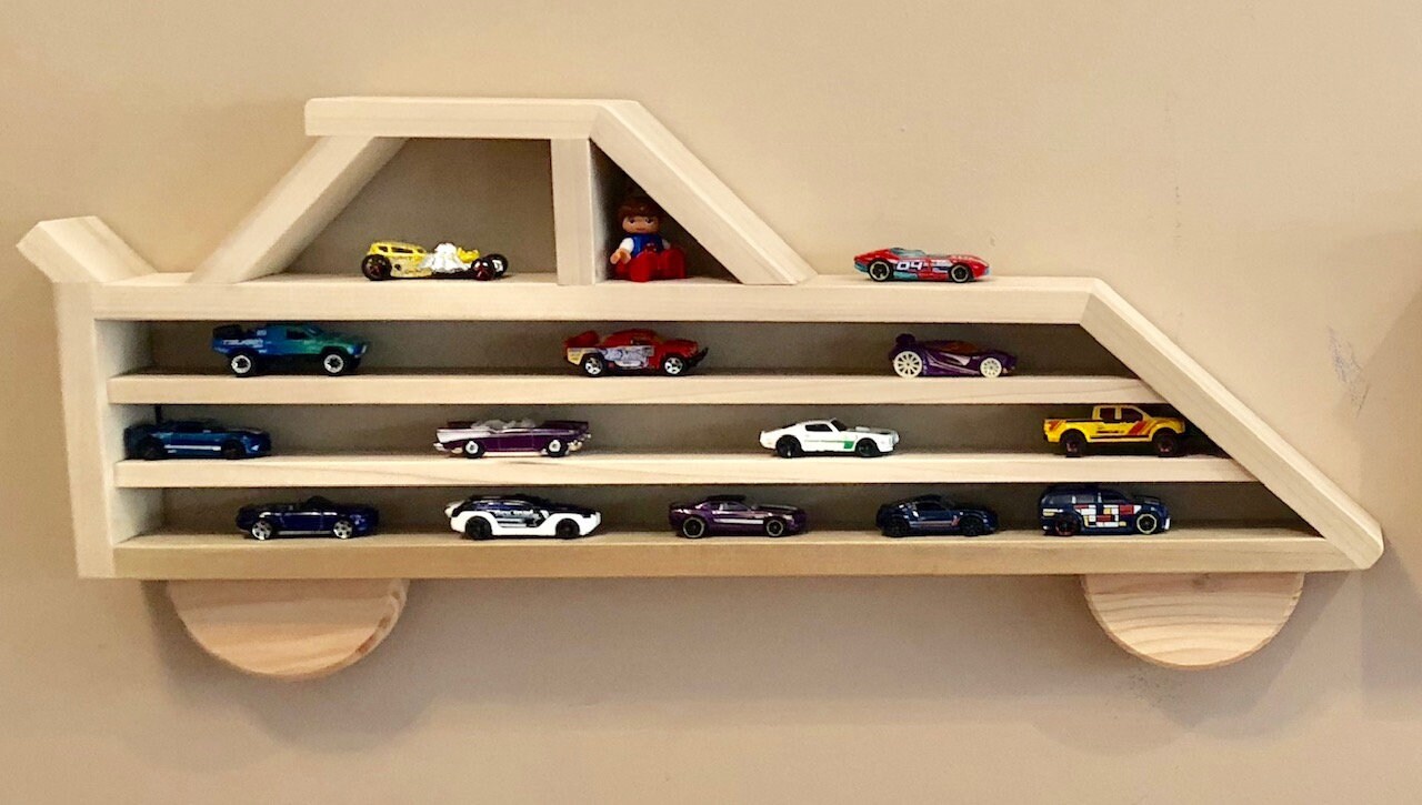 CAR RACK Sports Car Shaped Wooden Wall Shelving to Display | Etsy