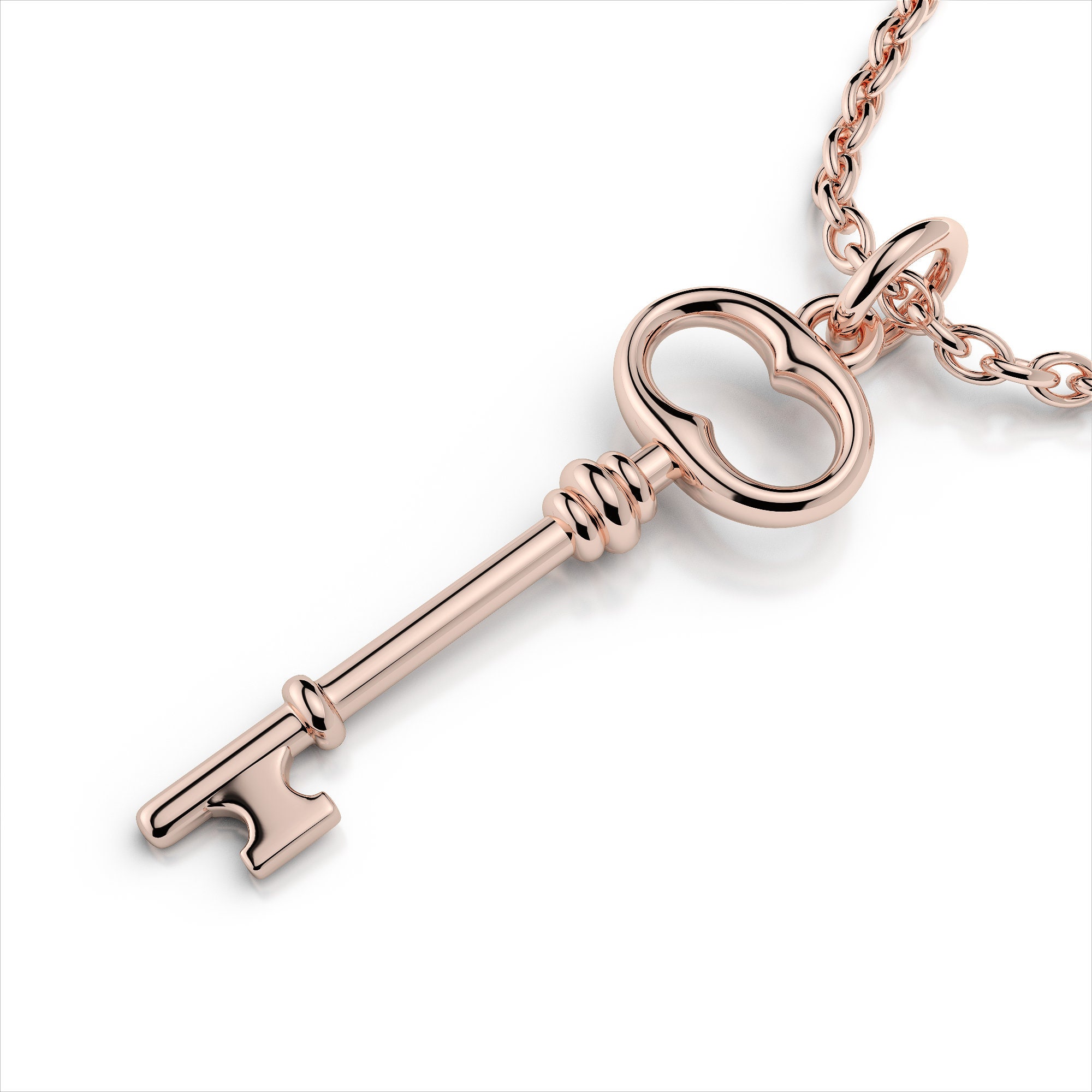 Infinity Key Pendant 14k Gold Rose Gold White Gold | Etsy