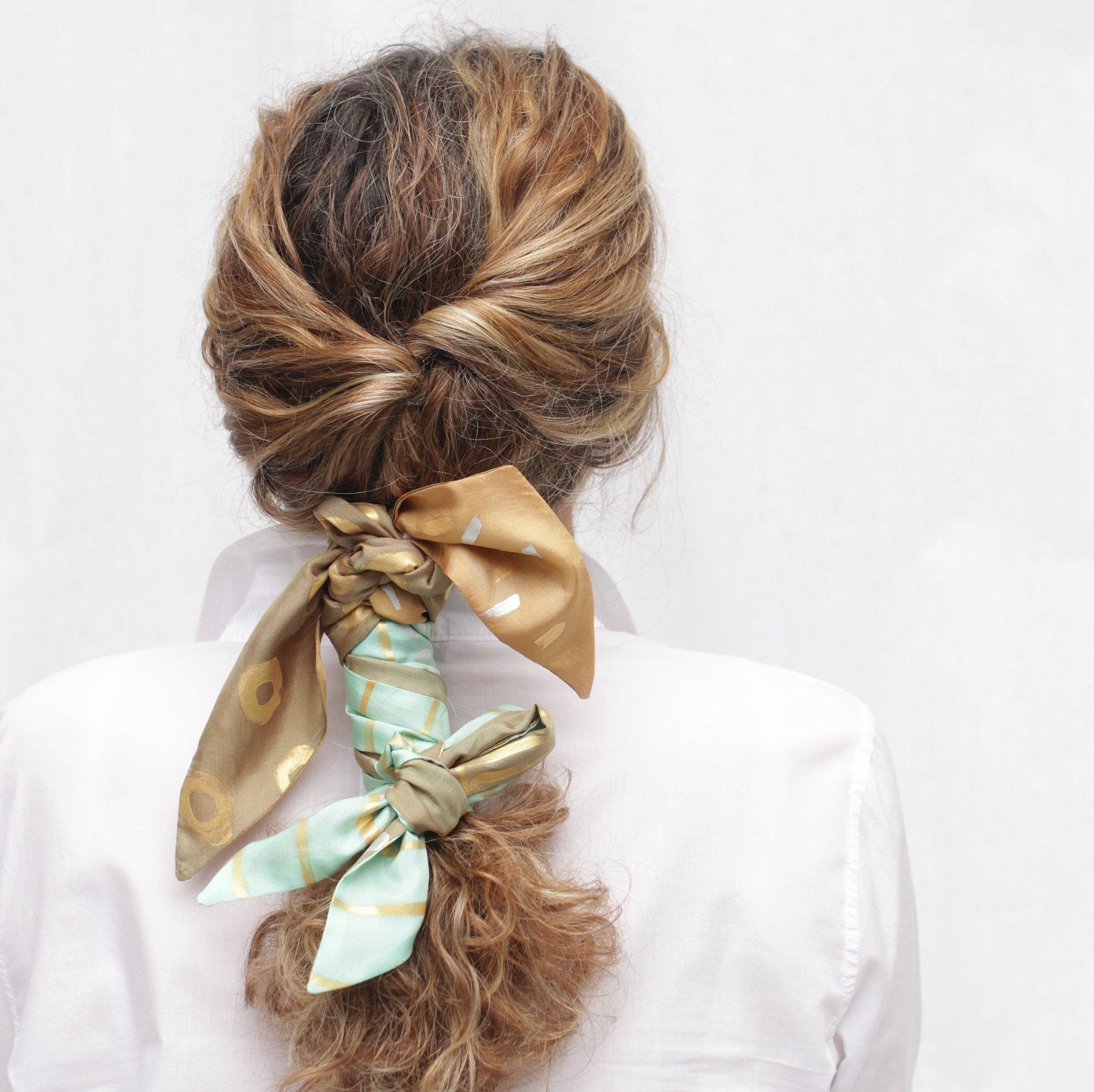 How To Tie A Silk Scarf In Your Ponytail at Benjamin Hutchison blog