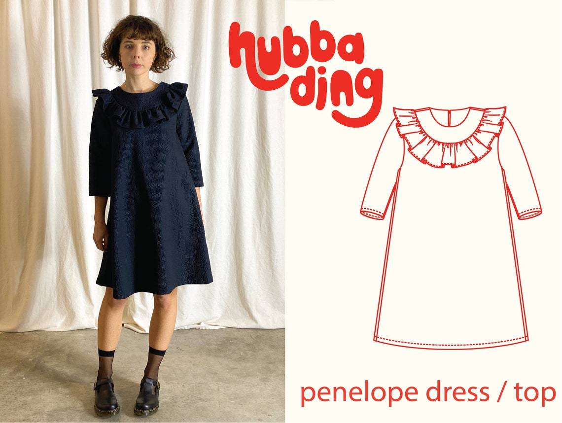 Ruffle Collar Dress / Top Sewing Pattern - Etsy UK