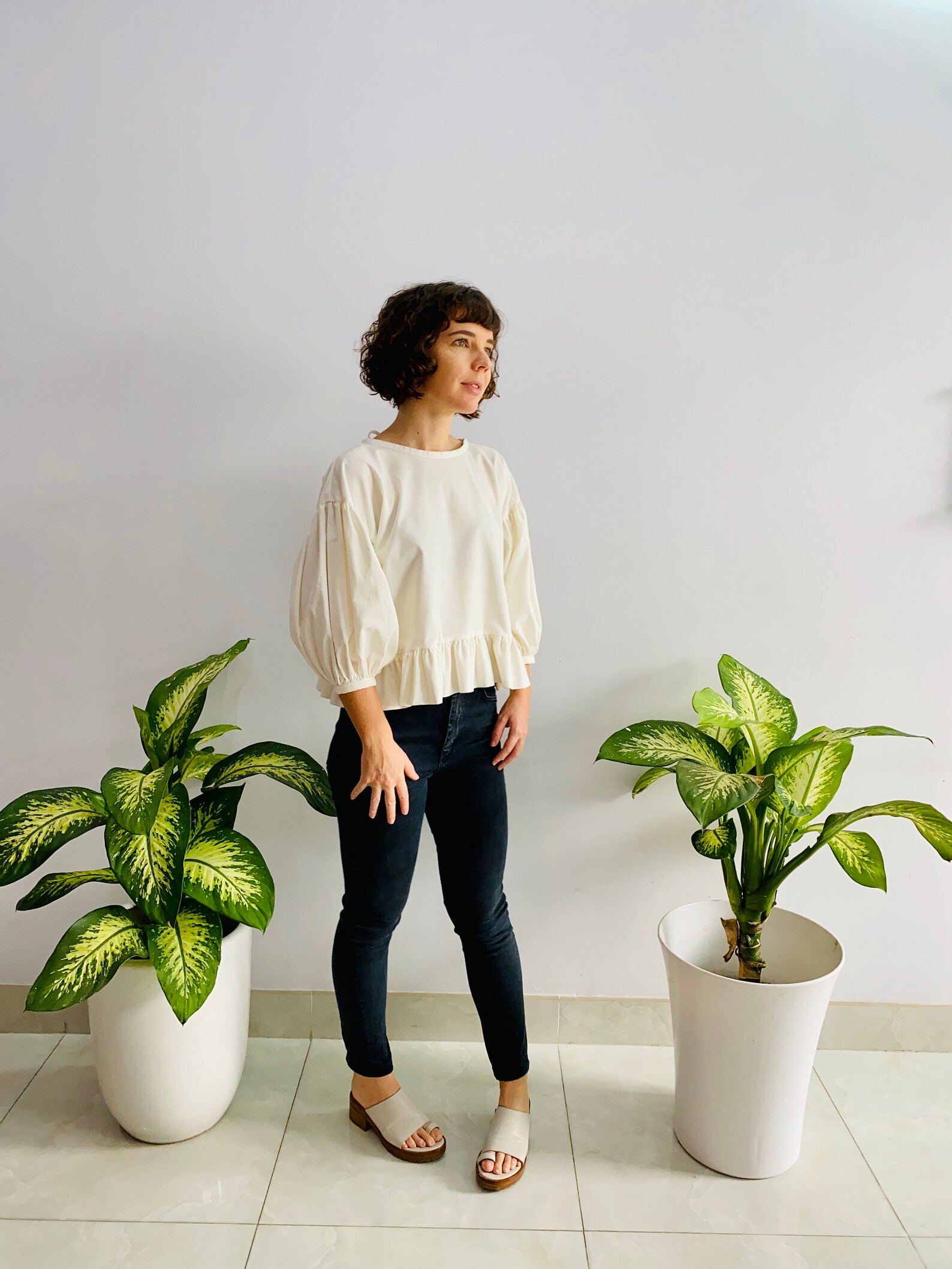 Poofy sleeve peplum top sewing pattern | Etsy