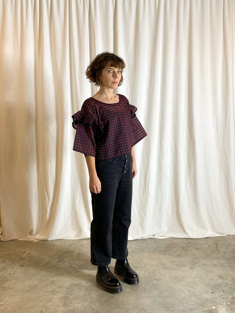 Drop Shoulder Ruffle Sleeve Top Sewing Pattern - Etsy