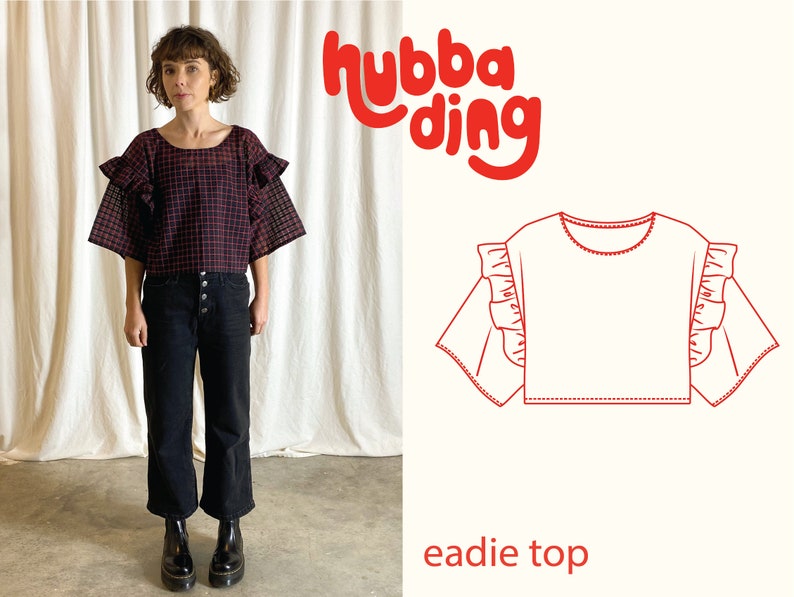 Drop Shoulder Ruffle Sleeve Top Sewing Pattern - Etsy