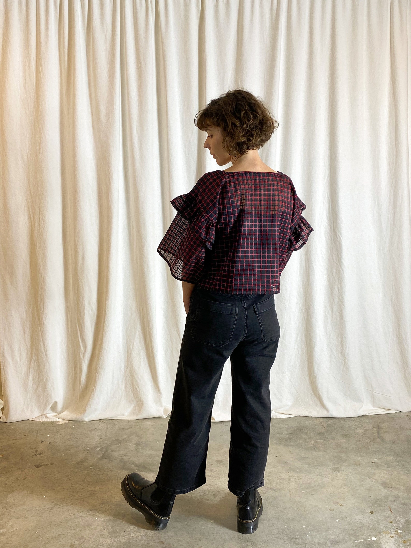 Drop Shoulder Ruffle Sleeve Top Sewing Pattern - Etsy