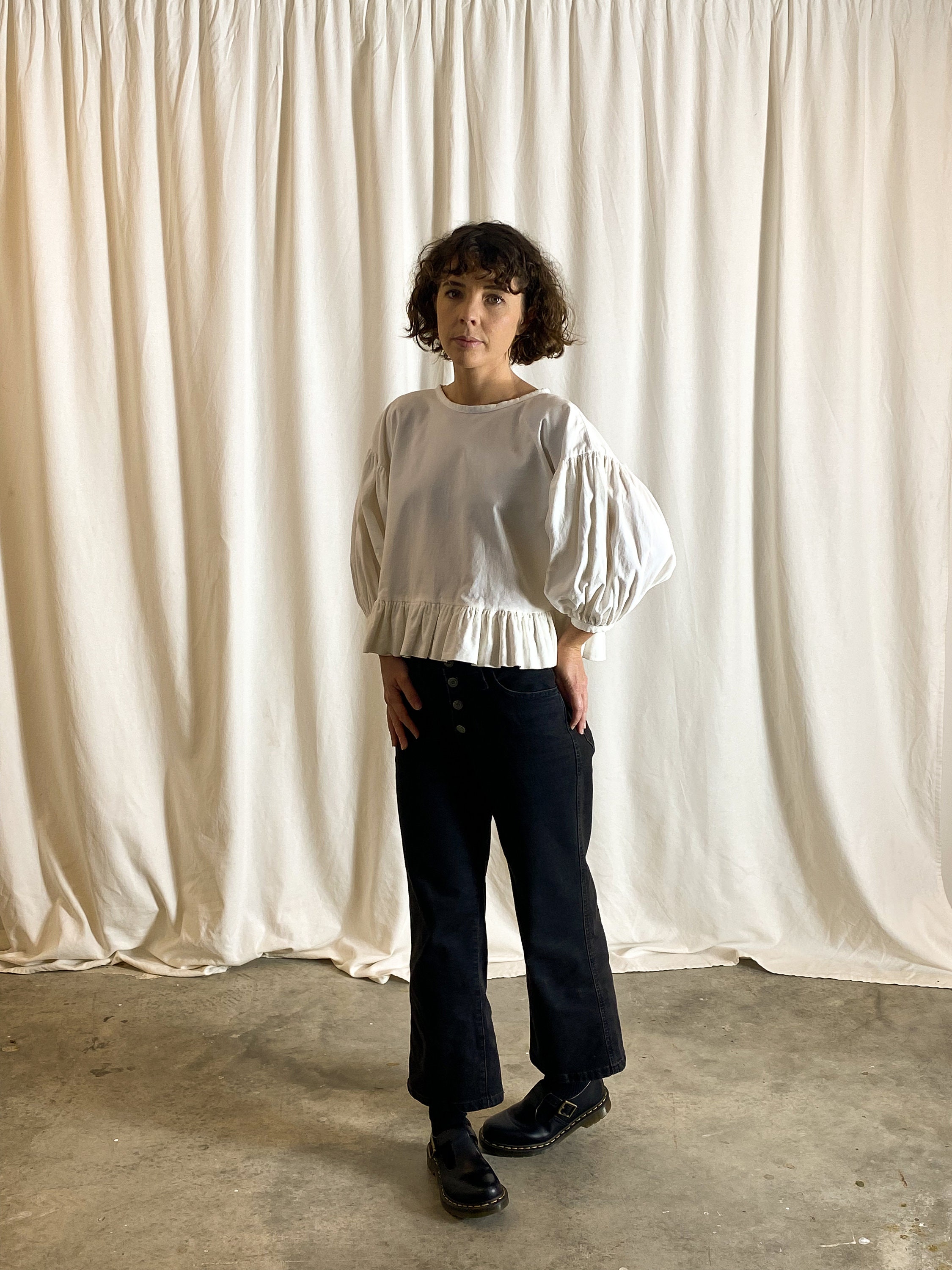 Poofy Sleeve Peplum Top Sewing Pattern | Etsy UK