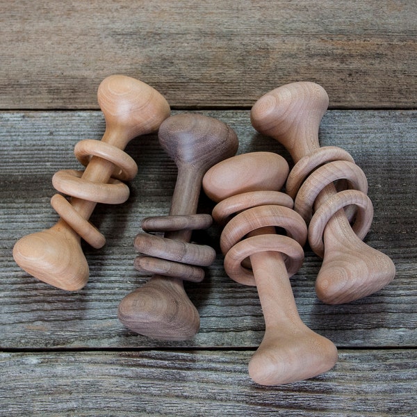 Wood Baby Rattle - Etsy