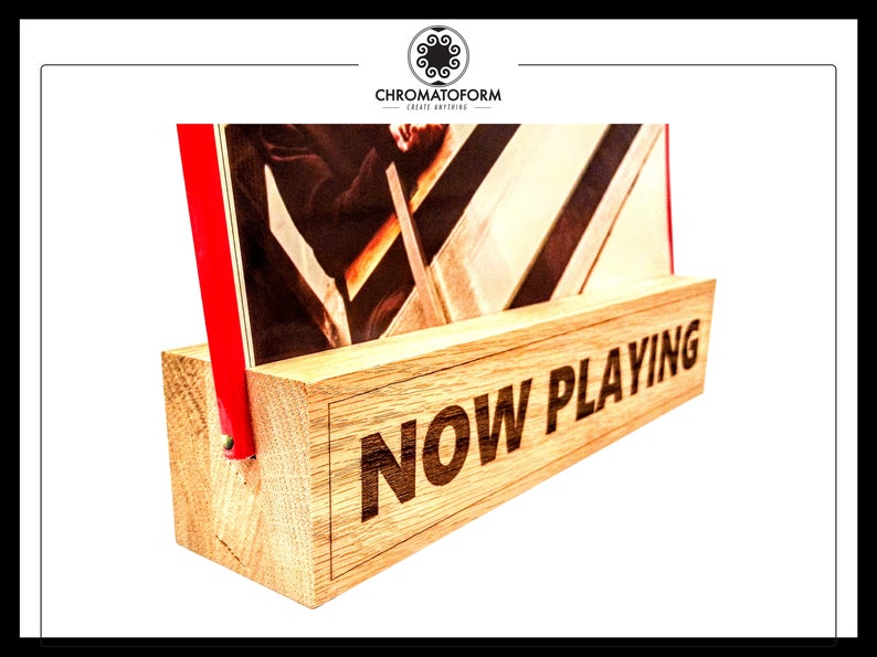NOW PLAYING Wooden Vinyl Record Display Stand/storage Laser Engraved ...
