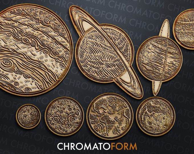 Solar System Planets Refrigerator Whiteboard Wood Magnets Laser ...