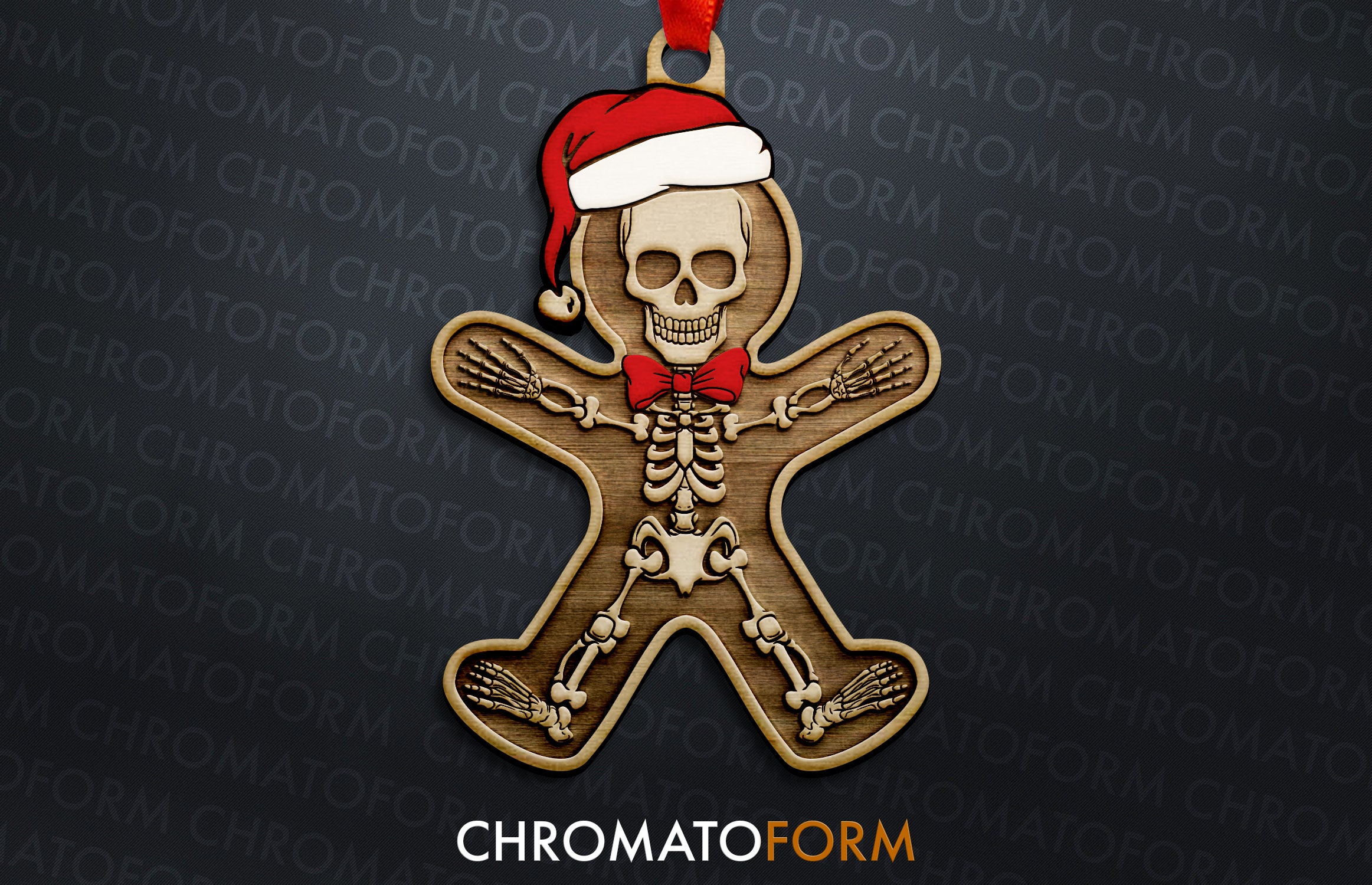 Gingerbread Skeleton Christmas Ornament Laser Engraved - Etsy