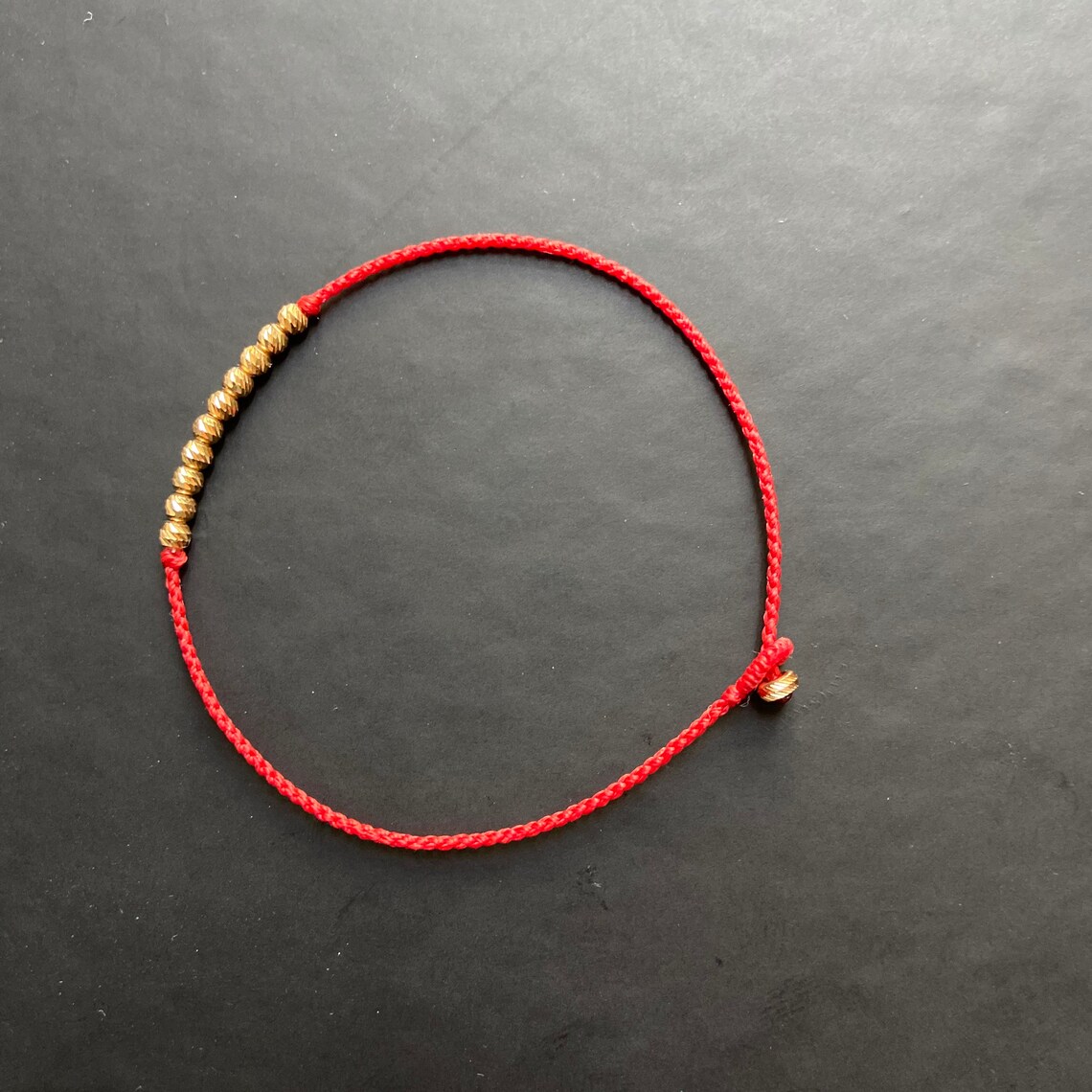 Red String Anklet/Bracelet Au750 18k Solid Gold Engraved | Etsy