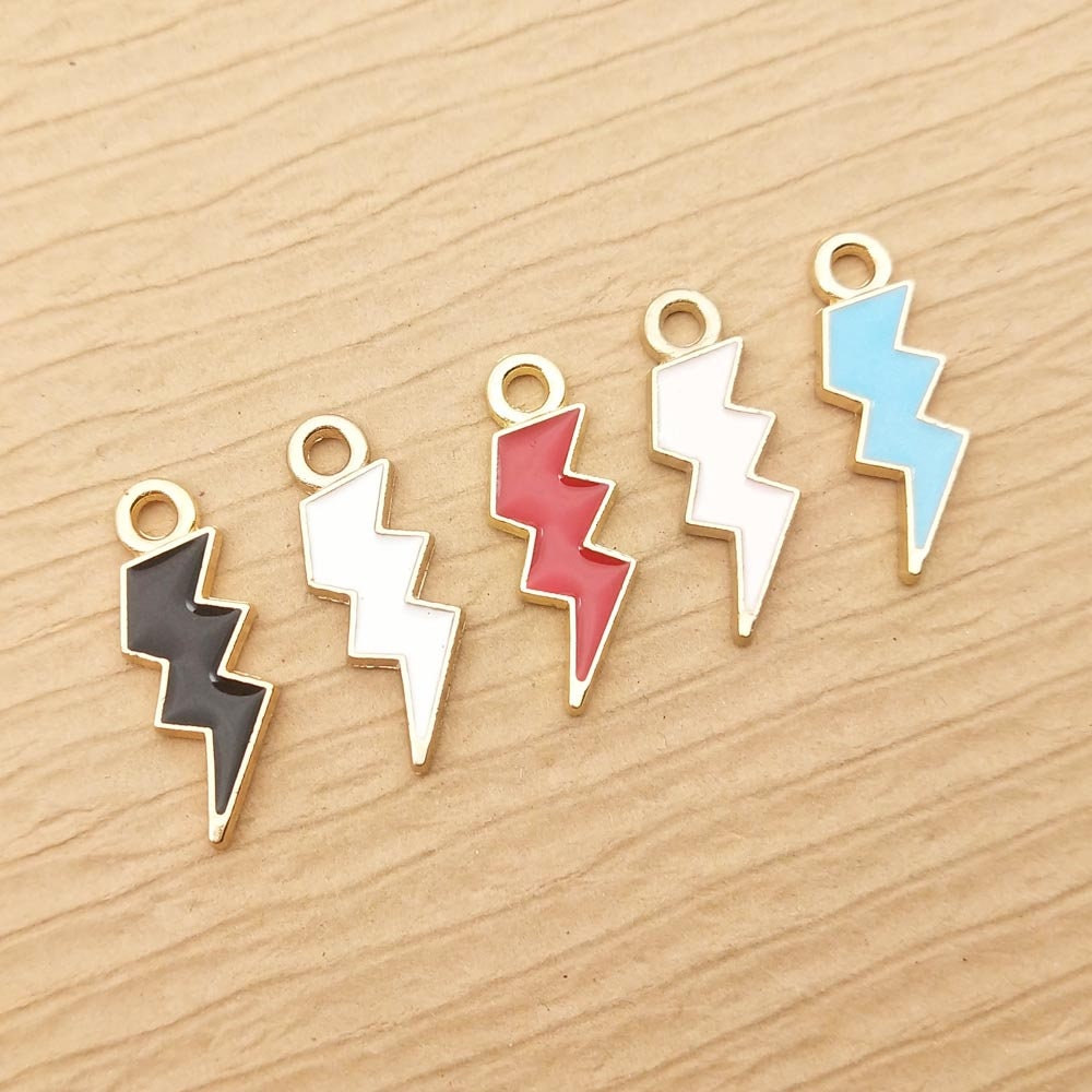 10PCS 821MM Lightning Charm Enamel Charm Flash Charm - Etsy