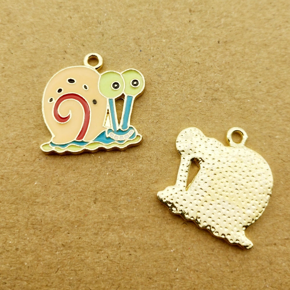 10PCS 1820MM Enamel Charm Cartoon Charm Snail Charm | Etsy
