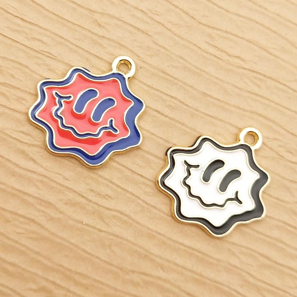 10PCS 2021mm Smile Face Charm Enamel Charm Jewelry - Etsy