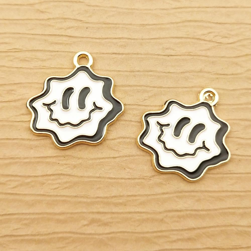 10PCS 2021mm Smile Face Charm Enamel Charm Jewelry - Etsy