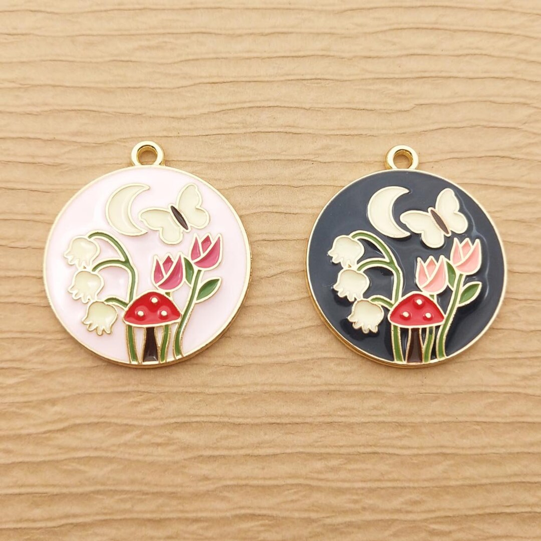 10PCS 2528MM Enamel Flower Charm Bracelet Charm Necklace - Etsy