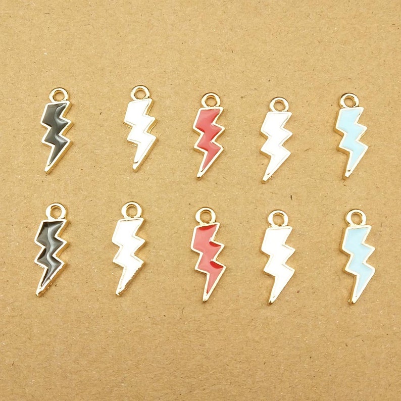 10PCS 821MM Lightning Charm Enamel Charm Flash Charm | Etsy